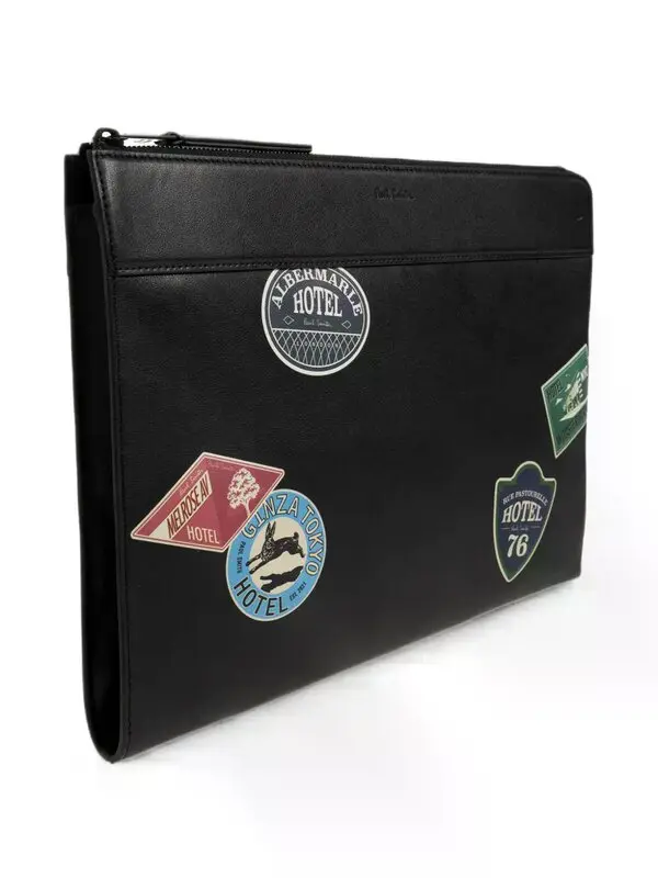 Paul Smith Leather Document Case With Hotel Patches