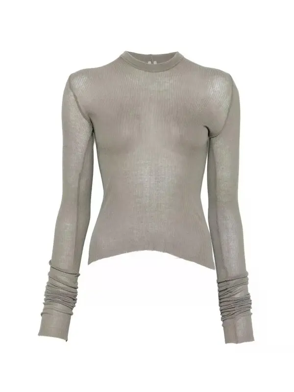 Rick Owens Cropped Ribbed-knit Hoodie