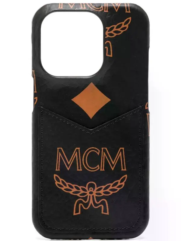 Mcm Aren Visetos-print Iphone 15 Pro Phone Case - Black