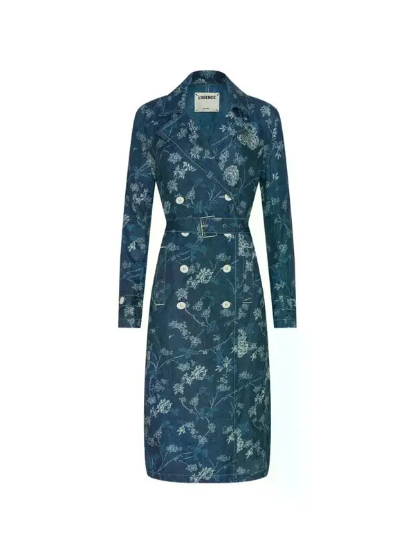 L'Agence Bradley Floral Print Trench Coat