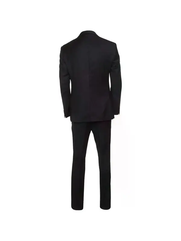 Giorgio Armani Wool Checked Single-breasted Suit - Blue