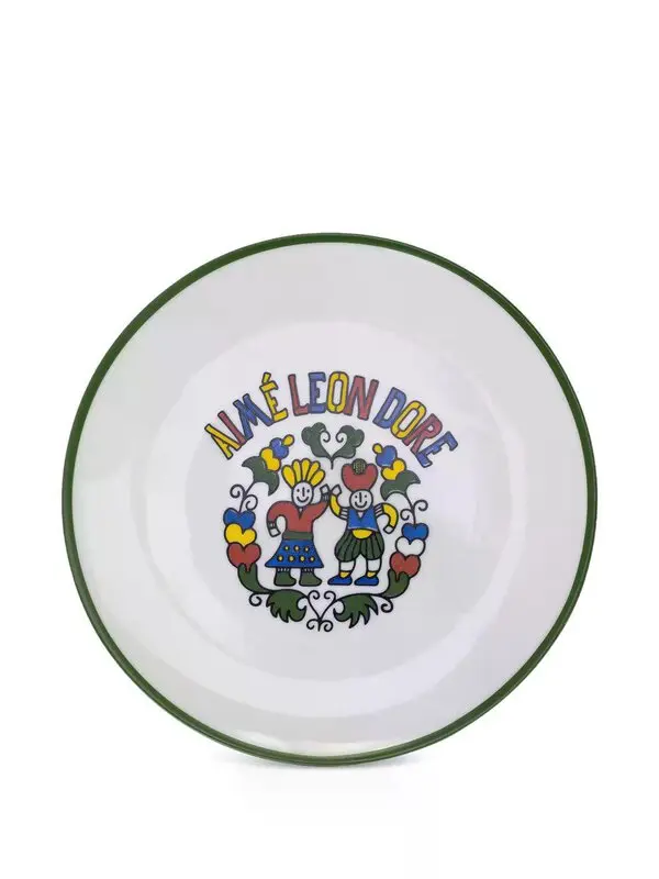 Aimé Leon Dore Village Friends Graphic-print Plate - White