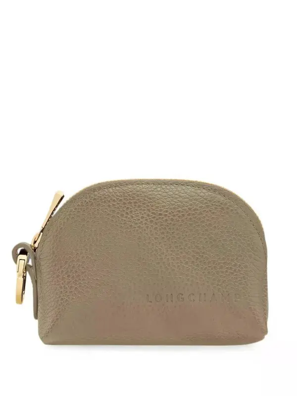 Longchamp Le Foulonné Grained Leather Coin Purse - Green
