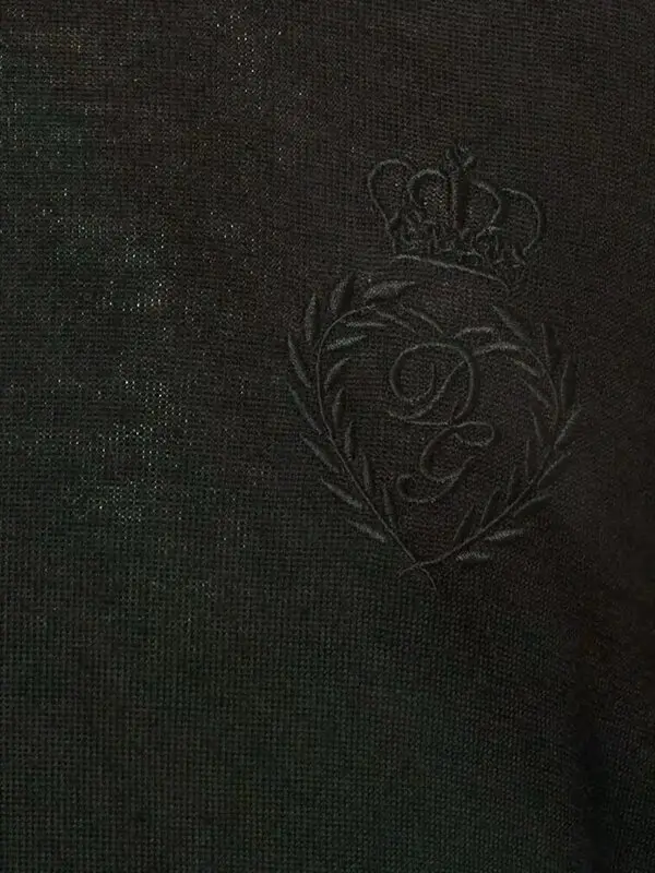 Dolce & Gabbana Wool Logo Embroidered Roll Neck Sweater