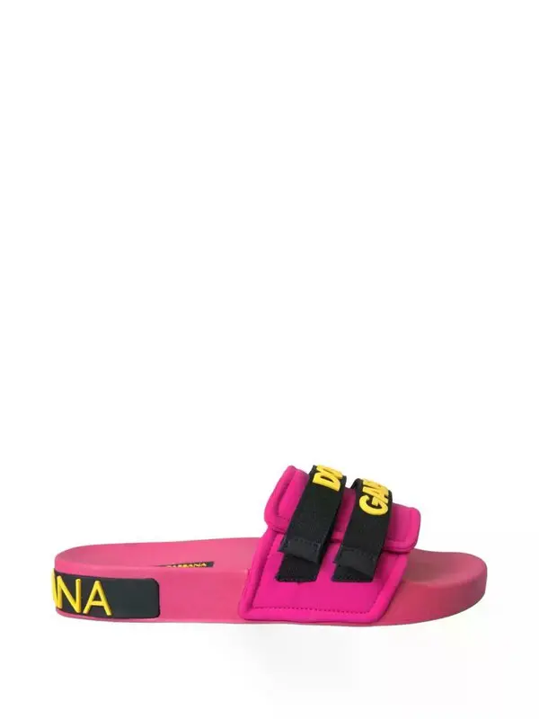 Dolce & Gabbana Logo Print Touch-strap Sandals