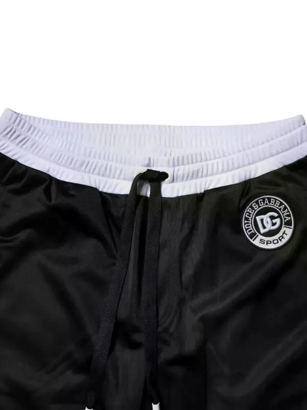 Dolce & Gabbana Sport Logo Patch Striped Trim Shorts