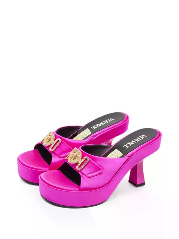 Versace Biggie Medusa Platform Sandals - Pink