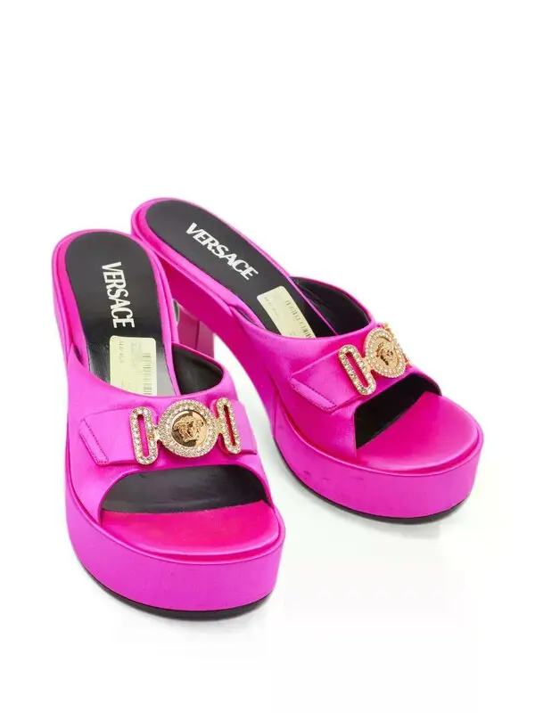 Versace Biggie Medusa Platform Sandals - Pink