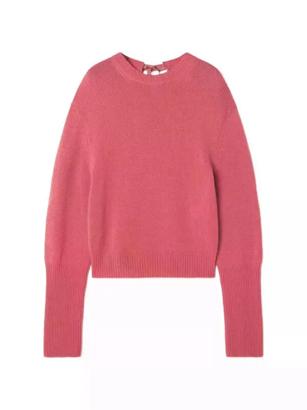 LANVIN Cashmere Sweater With Grosgrain Ribbon Detail - Pink
