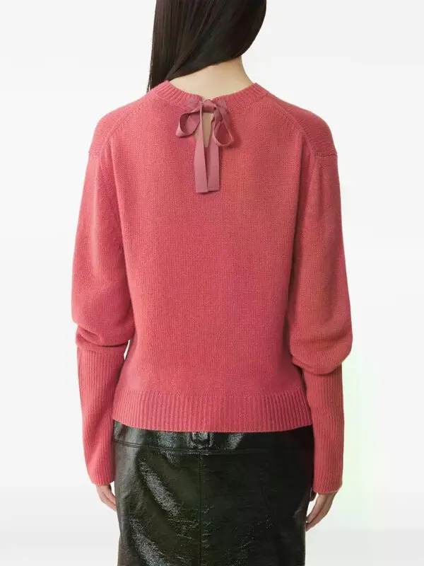 LANVIN Cashmere Sweater With Grosgrain Ribbon Detail - Pink