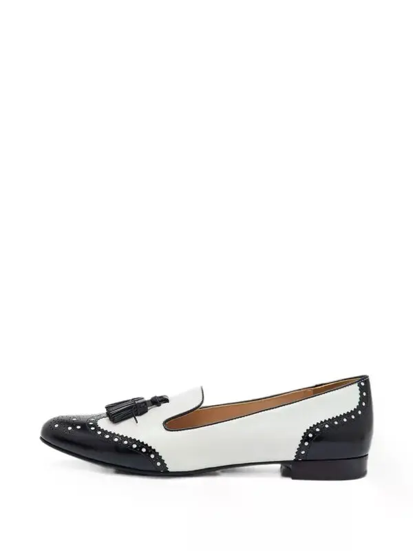 Prada Leather Tassel Detail Loafers