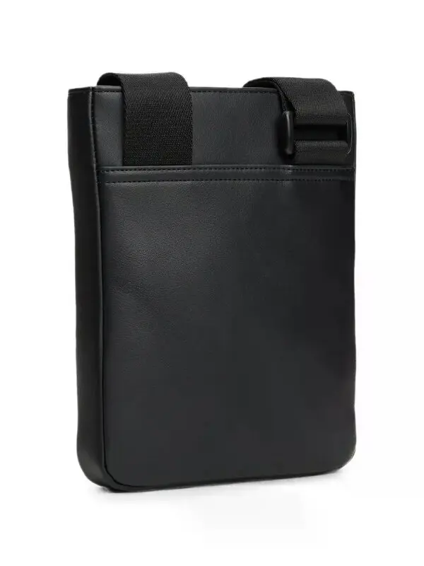 Tommy Hilfiger Logo Patch Ribbed Messenger Bag - Black