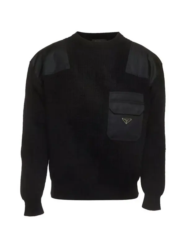 Prada Re-nylon Logo Plaque Sweater