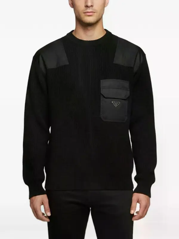 Prada Re-nylon Logo Plaque Sweater