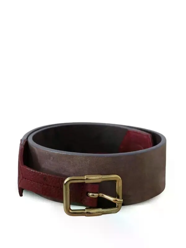 Gianfranco Ferre Wide Belt With Engraved Logo Buckle