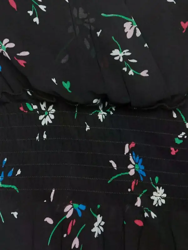 Maje Floral Print Tiered Midi Dress