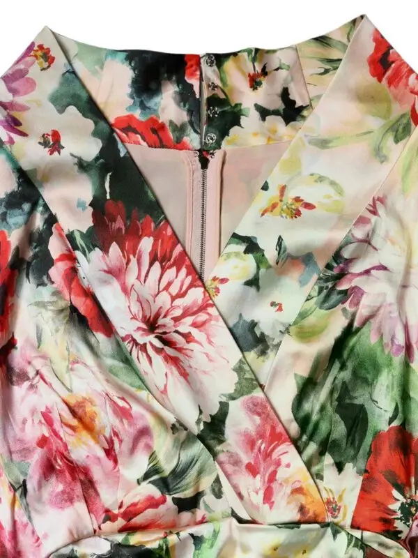 Dolce & Gabbana Floral Print V-neck Midi Dress