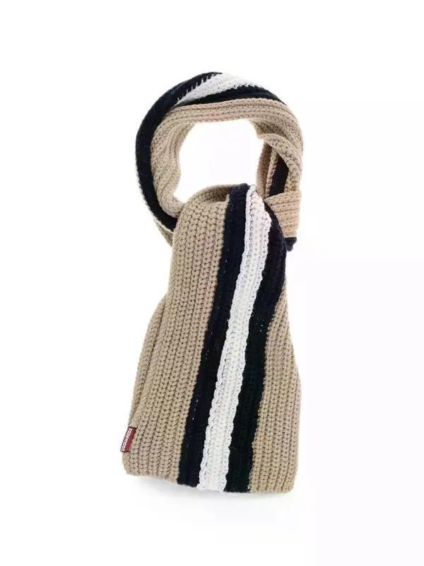 Dsquared2 Chunky-knit Striped Scarf - Neutrals
