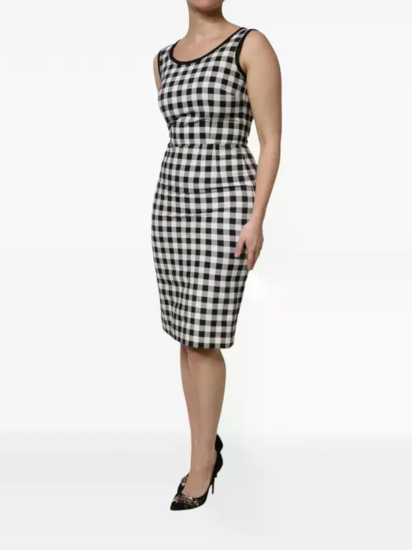 Dolce & Gabbana Gingham Check Sleeveless Midi Dress