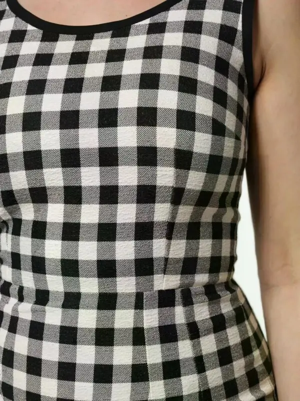 Dolce & Gabbana Gingham Check Sleeveless Midi Dress