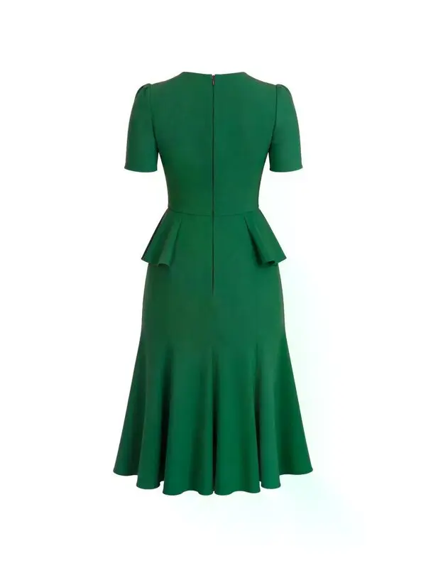 Dolce & Gabbana Heart Patch Peplum Midi Dress