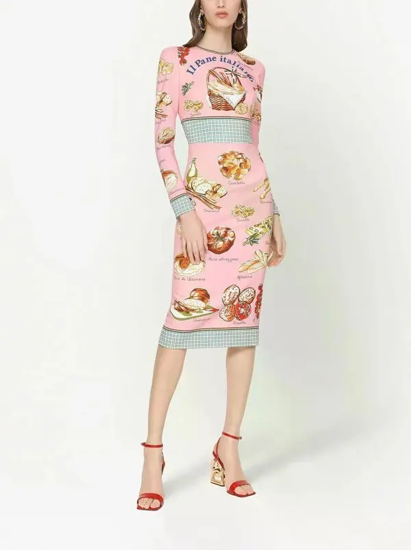 Dolce & Gabbana Long Sleeve Midi Dress