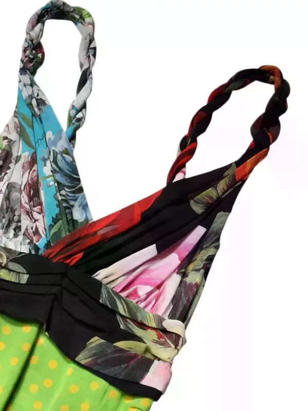Dolce & Gabbana Floral Patchwork Ruched Mini Dress