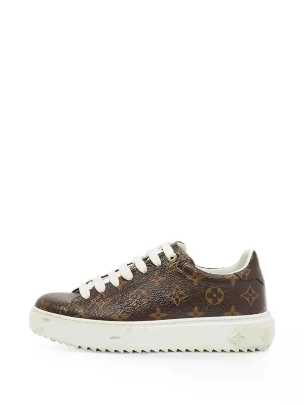 LOUIS VUITTON Time Out Monogram Canvas Low Top Sneakers - Brown