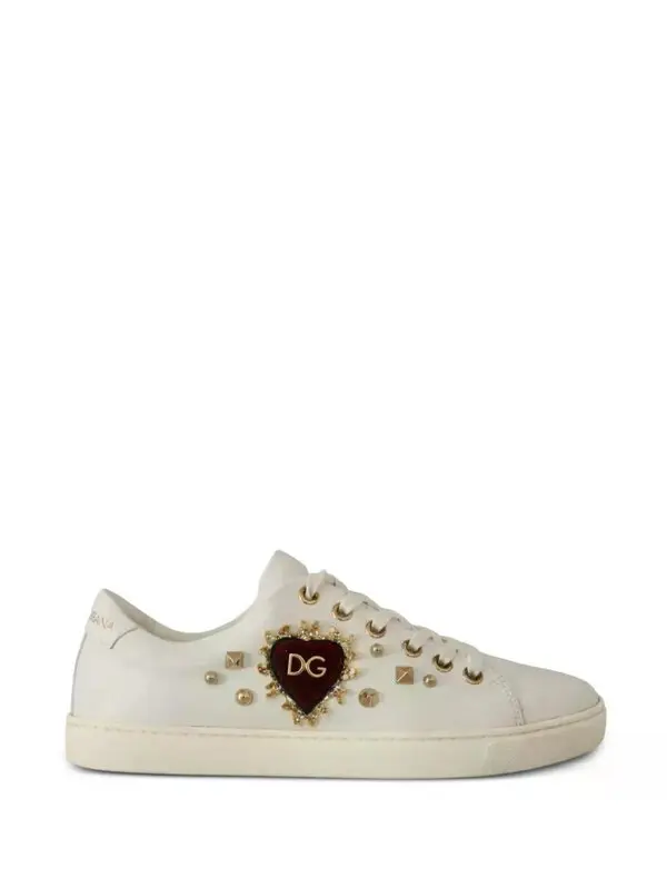 Dolce & Gabbana Stud-embellished Leather Sneakers