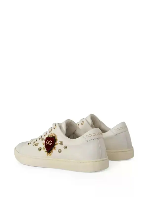 Dolce & Gabbana Stud-embellished Leather Sneakers