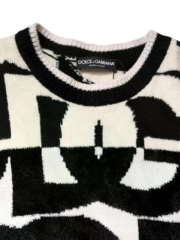 Dolce & Gabbana Logo Pattern Crew Neck Sweater