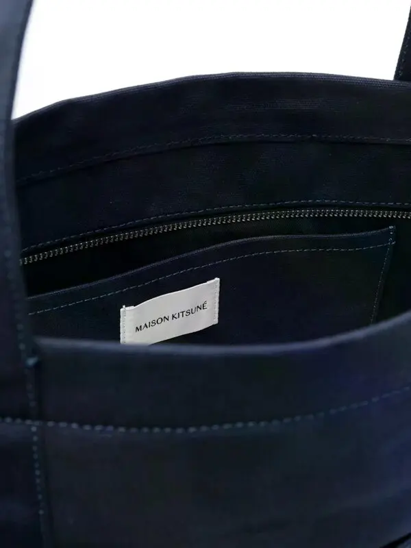 Maison Kitsuné Large Fox Head Cotton Tote - Blue