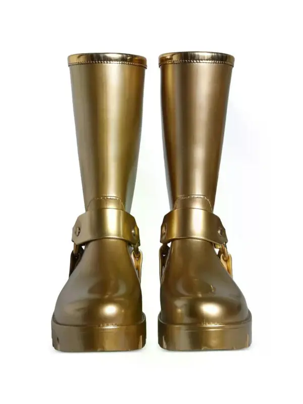Dolce & Gabbana Metallic Buckle Detail Rain Boots
