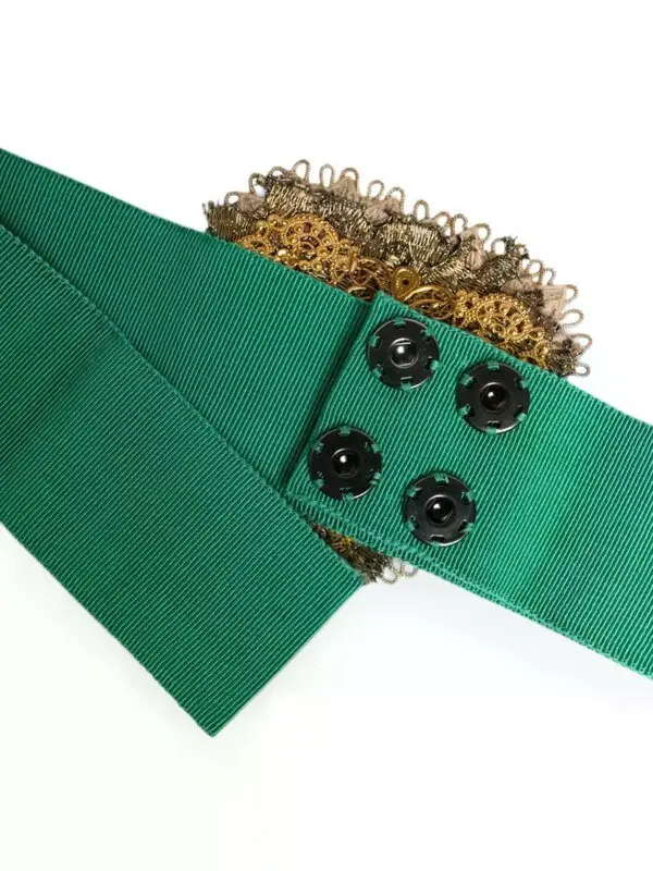 Dolce & Gabbana Embellished Heart Buckle Grosgrain Belt
