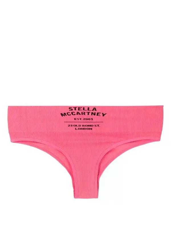 Stella McCartney Logo-print Ribbed Briefs - Pink