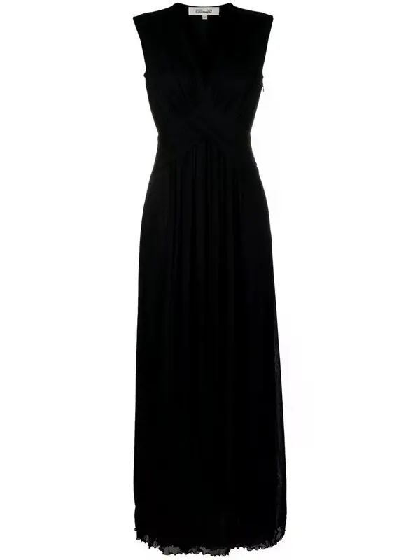 Diane Von Furstenberg Marika Gathered V-neck Maxi Dress