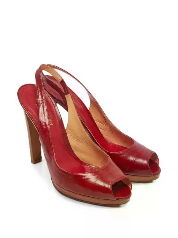 SERGIO ROSSI Peep-toe Slingback Pumps