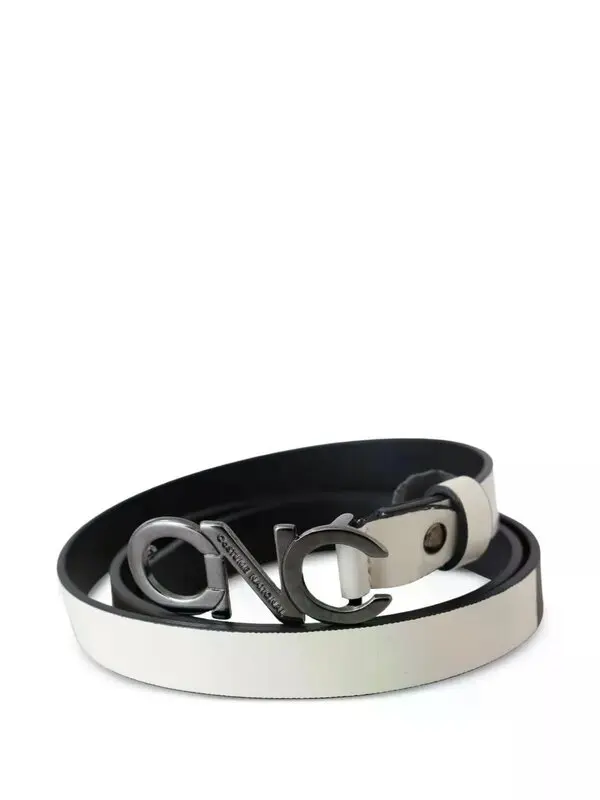 Costume National Logo Buckle Leather Belt