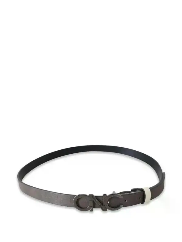 Costume National Logo Buckle Leather Belt