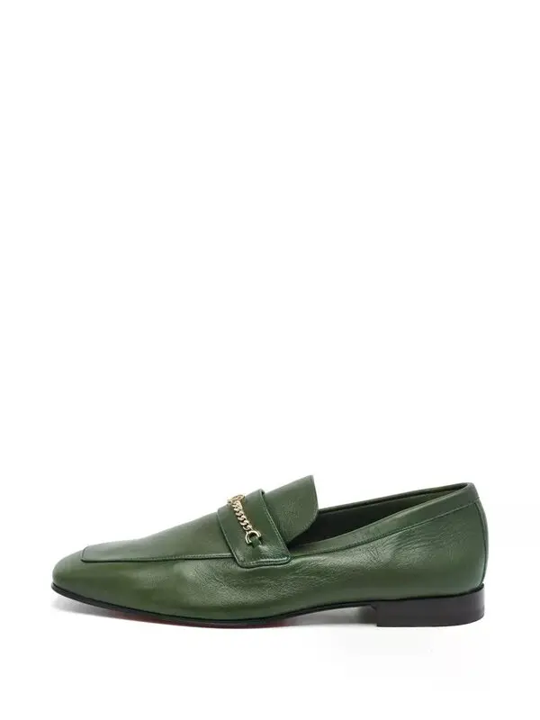 CHRISTIAN LOUBOUTIN Leather Mj Moc Chain-link Loafers
