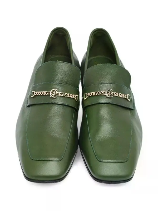 CHRISTIAN LOUBOUTIN Leather Mj Moc Chain-link Loafers
