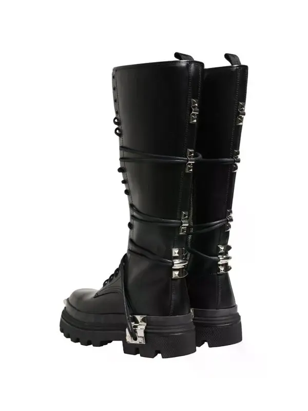 Dolce & Gabbana Logo Plaque Embellished Combat Boots