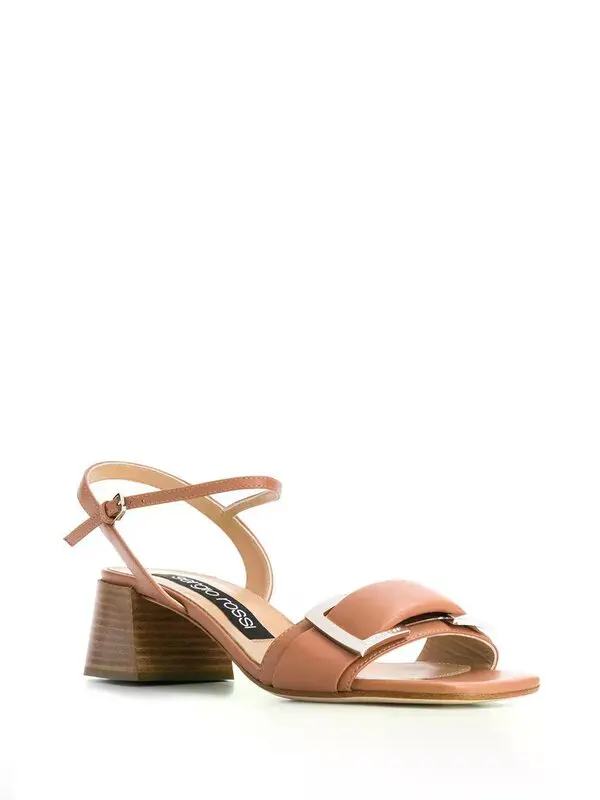 SERGIO ROSSI Block Heel Sandals With Ankle Strap