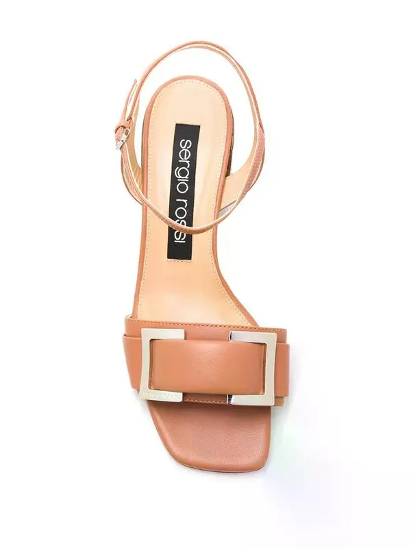 SERGIO ROSSI Block Heel Sandals With Ankle Strap
