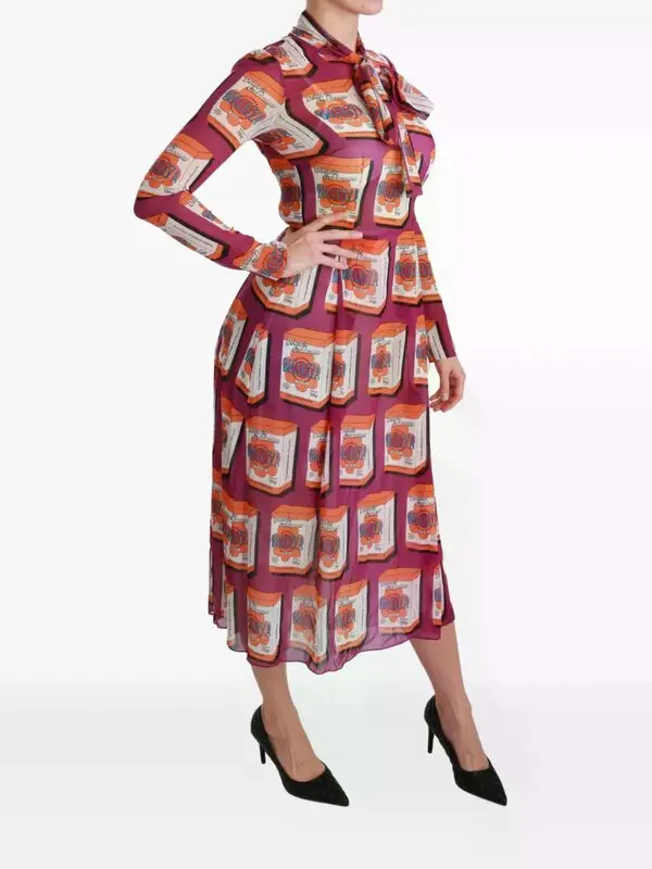 Dolce & Gabbana Bellezza Print Silk Midi Dress