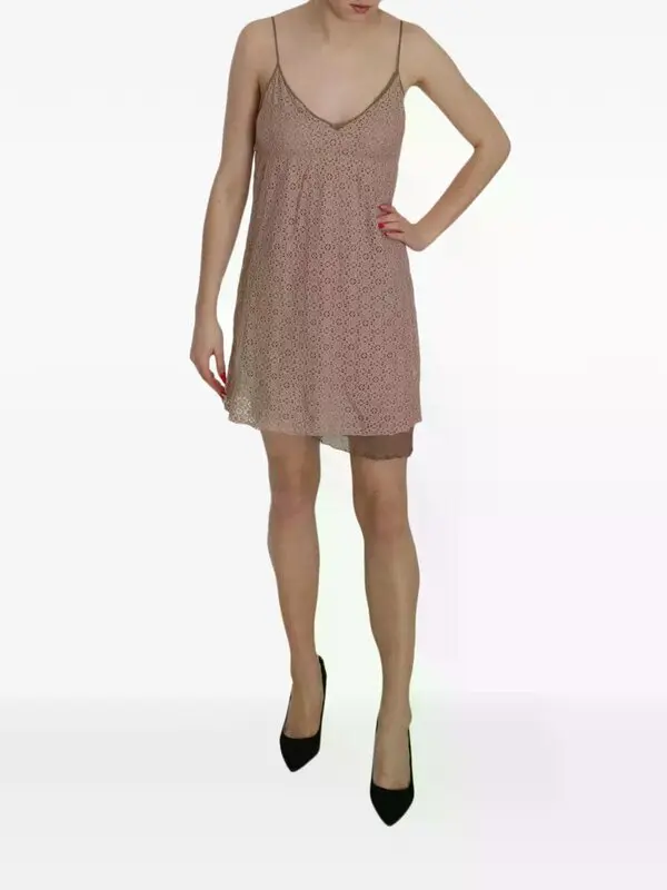 PINK MEMORIES Lace Spaghetti Strap Mini Dress