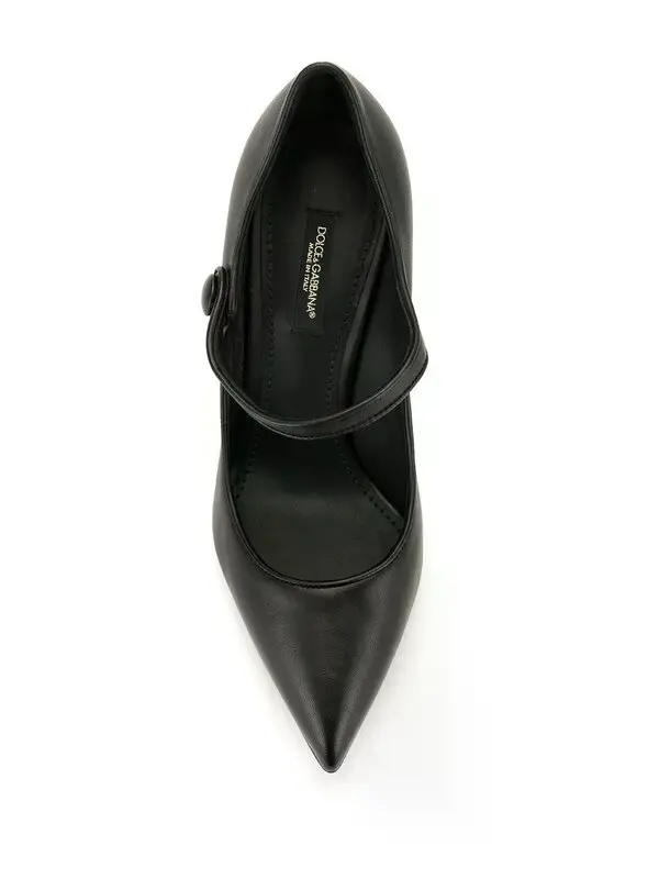 Dolce & Gabbana Lambskin Mary Jane Baroque Heel Pumps