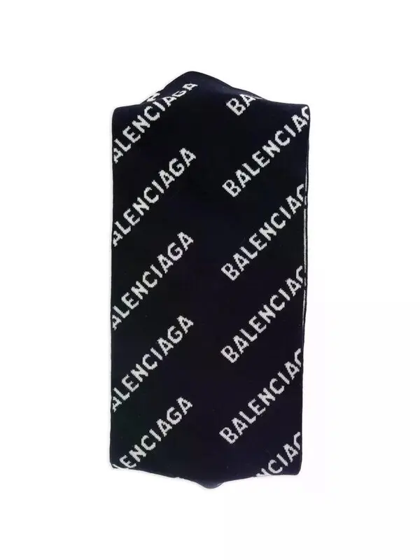 Balenciaga Logo-intarsia Scarf - Blue