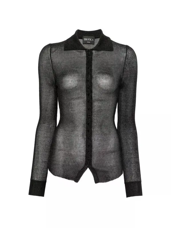 DONDUP Ribbed Knit Long-sleeve Shirt