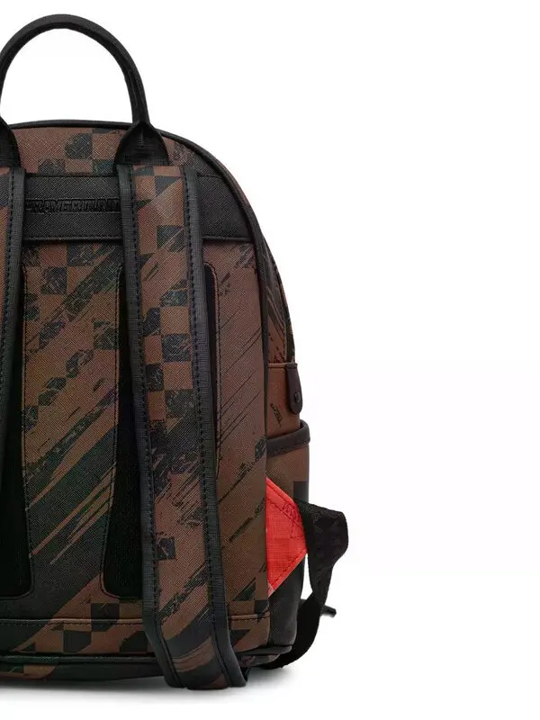 SPRAYGROUND Smeared Shark-print Backpack - Brown